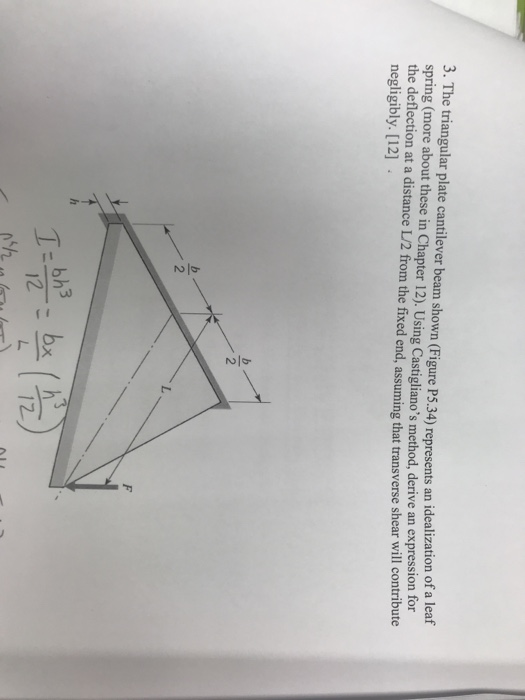 Solved 3. The triangular plate cantilever beam shown (Figure | Chegg.com Solved 3. The triangular plate cantilever beam shown (Figure | Chegg.com