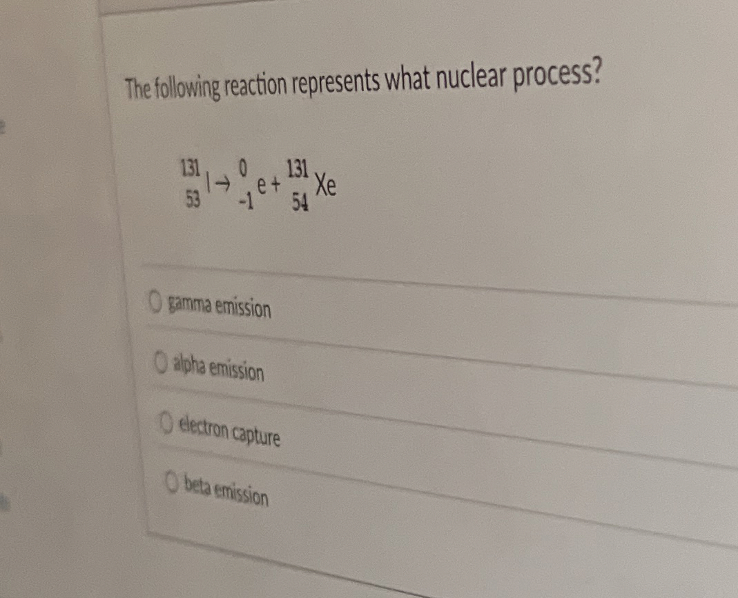 Solved The following reaction represents what nuclear | Chegg.com