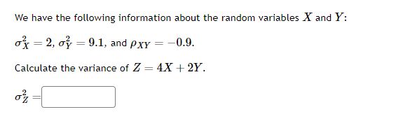 Solved We have the following information about the random | Chegg.com