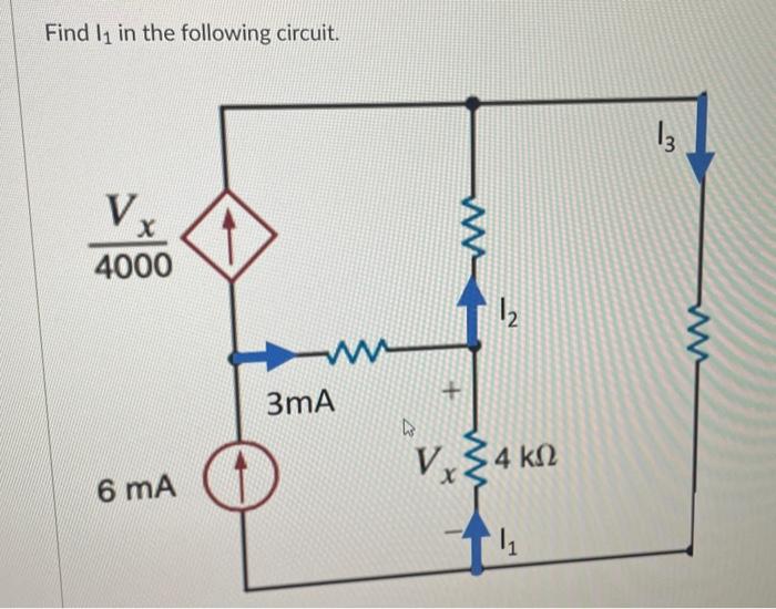 Solved Find I1 in the following circuit. | Chegg.com