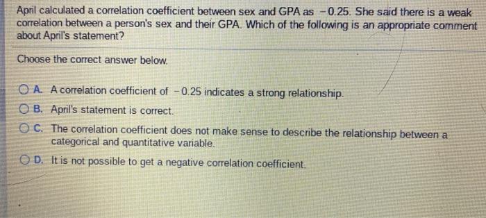 Solved Calculate The Correlation Coefficient For The