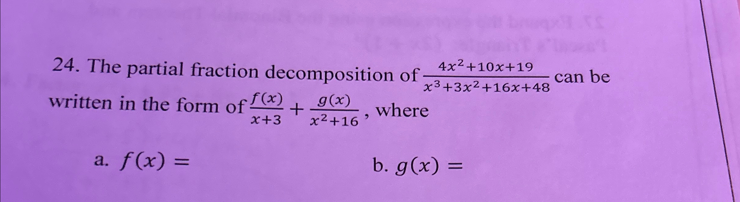 Solved The partial fraction decomposition of | Chegg.com