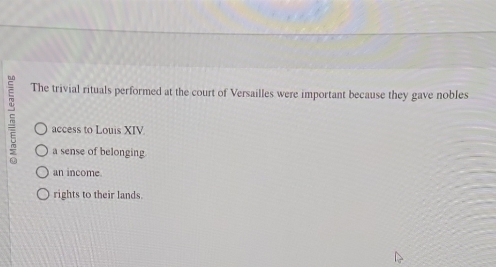 Solved The trivial rituals performed at the court of | Chegg.com