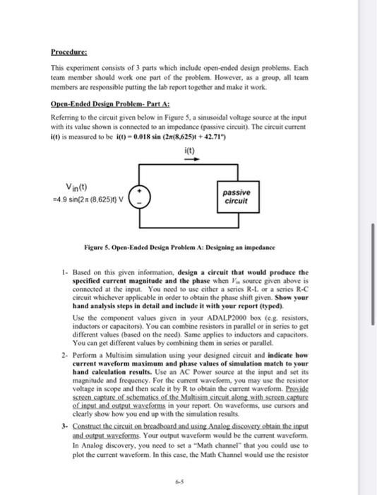 Solved LAB 7: Open-Ended Lab Experiment Impedance | Chegg.com