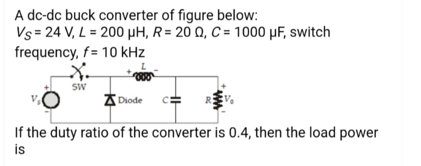 Solved A dc-dc buck converter of figure below: | Chegg.com