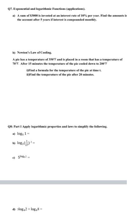 Solved pls dont forget to do part d from question 8 at the | Chegg.com