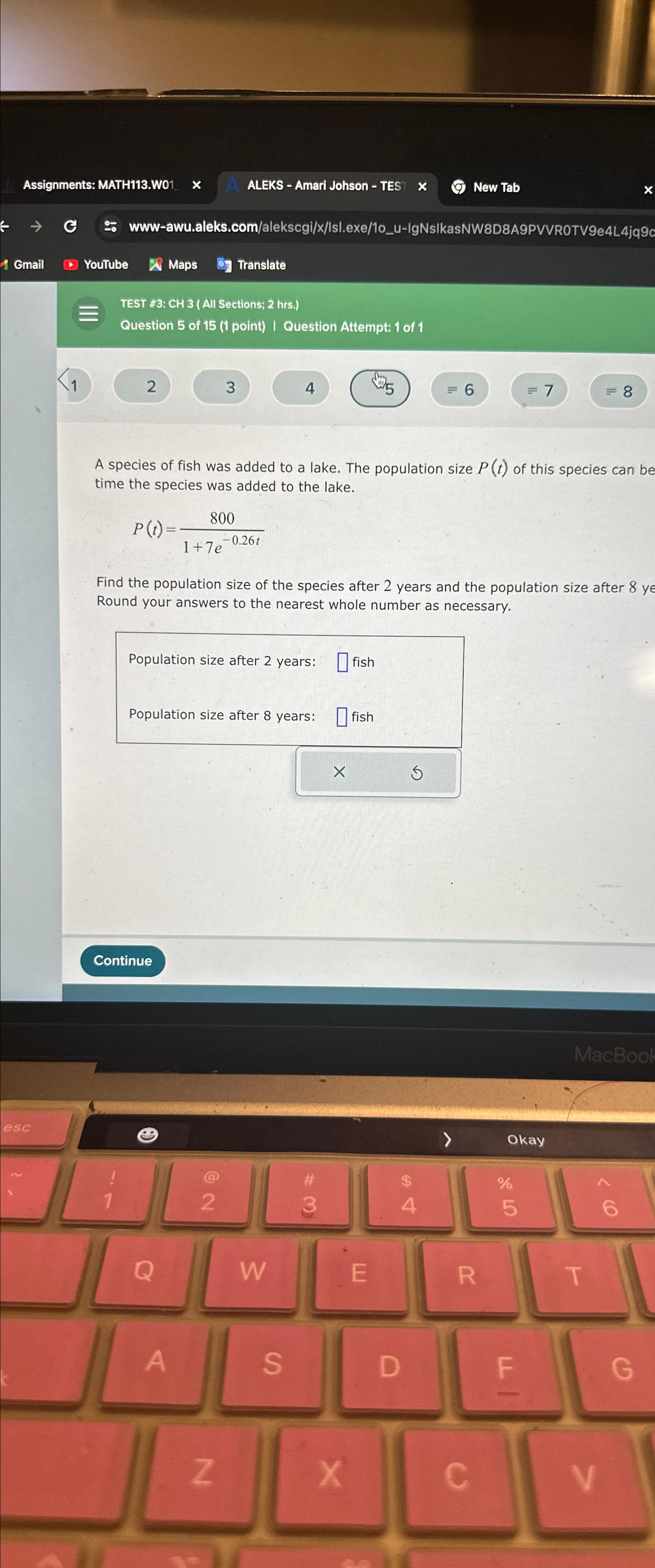 Solved Assignments: MATH113.W01ALEKS - ﻿Amari Johson - | Chegg.com