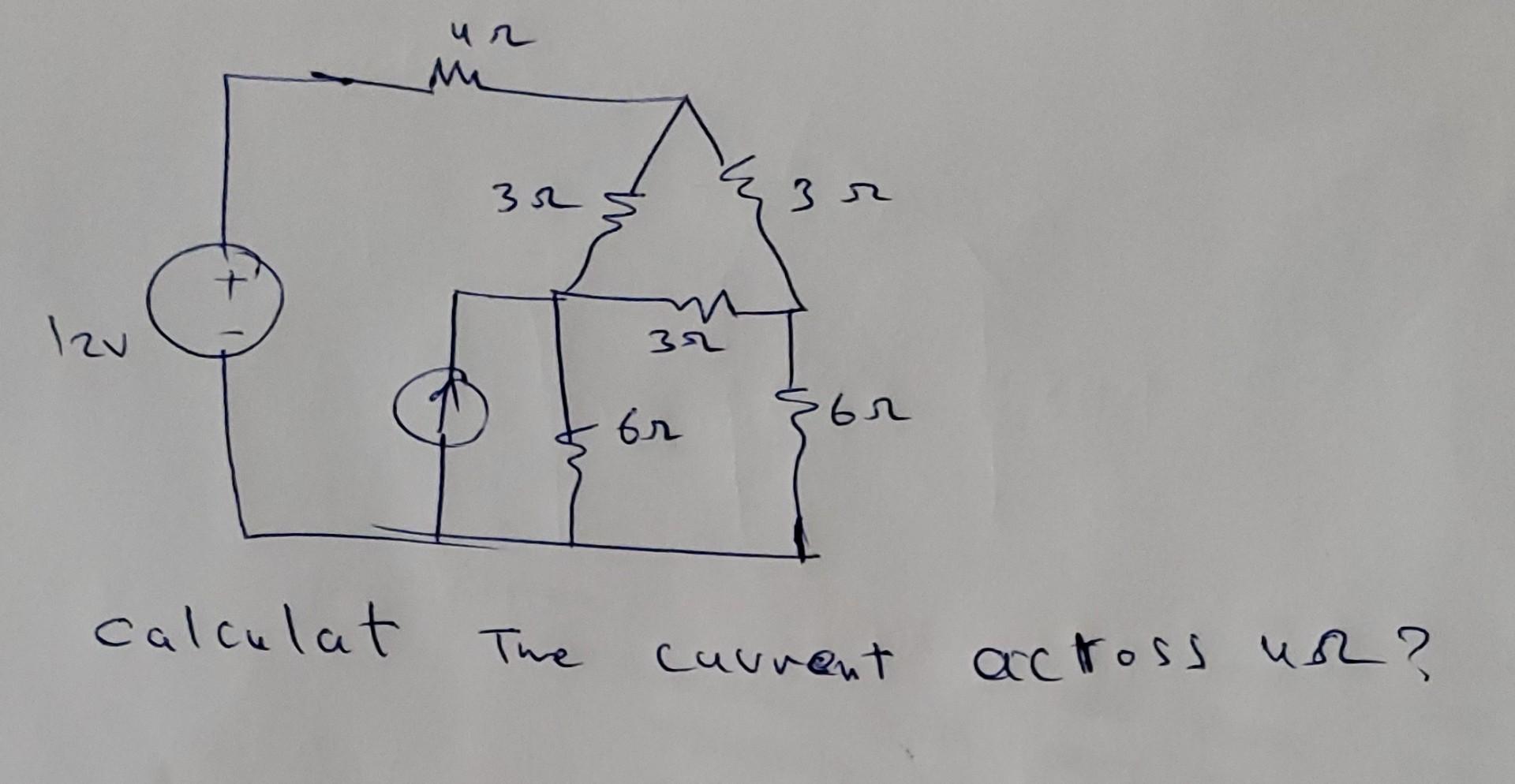Solved calculat twe curvent actoss uR? | Chegg.com