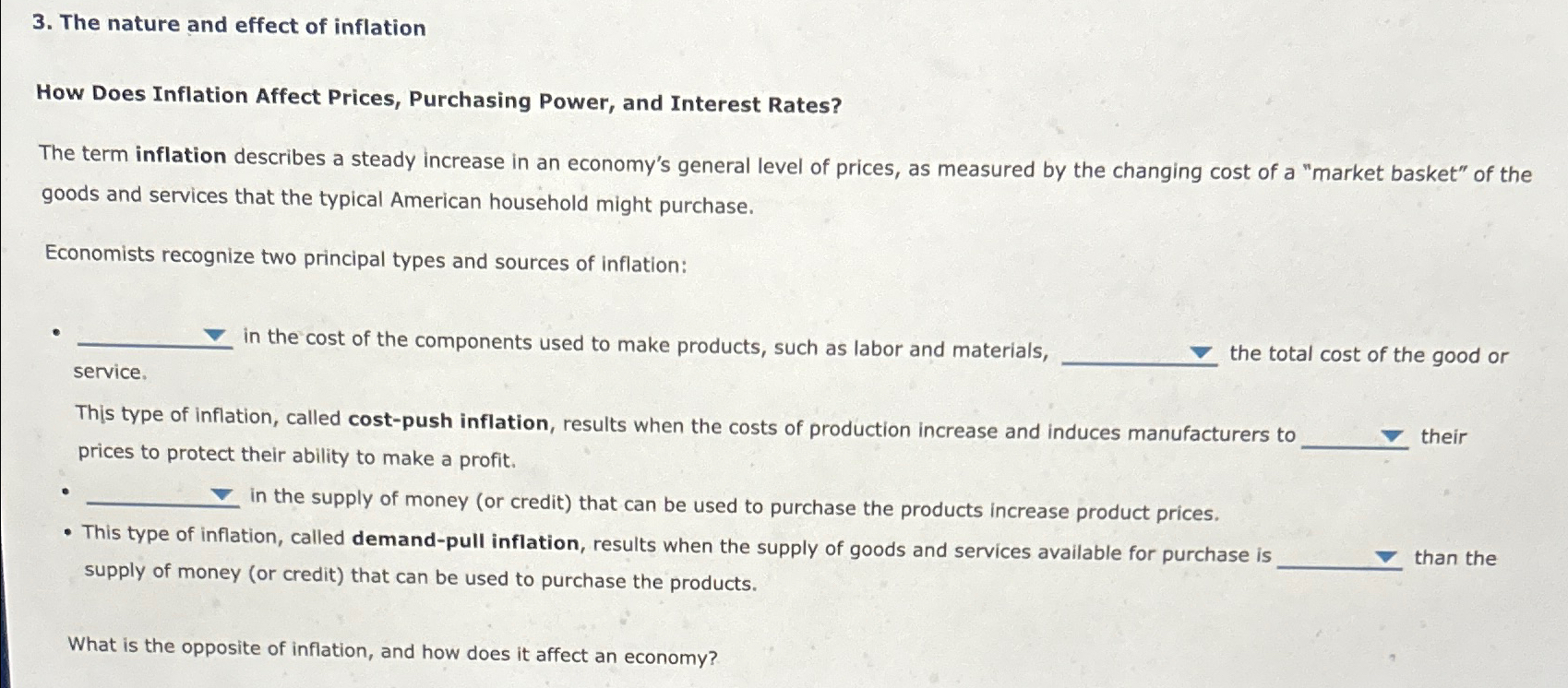 Solved The nature and effect of inflationHow Does Inflation | Chegg.com