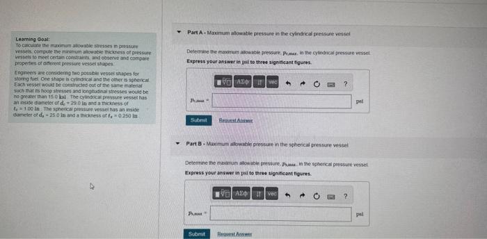 Solved Learning Goal:To calculate the maximum allowable | Chegg.com