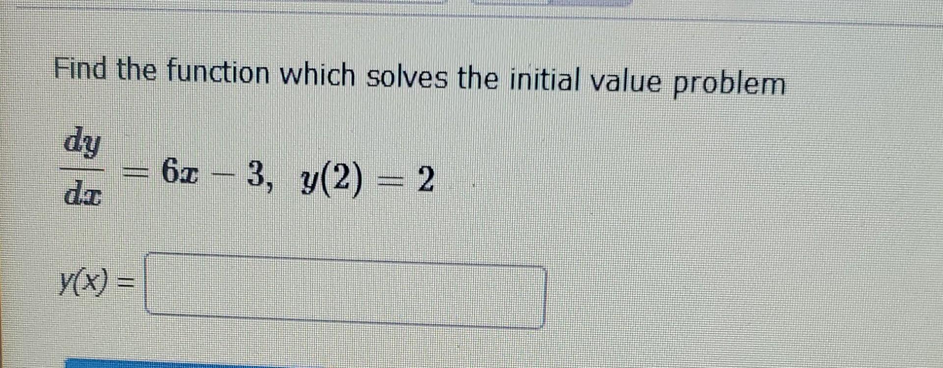 Solved Find the function which solves the initial value | Chegg.com