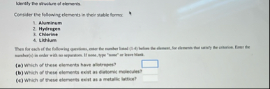 Solved Identify the structure of elements.Consider the | Chegg.com