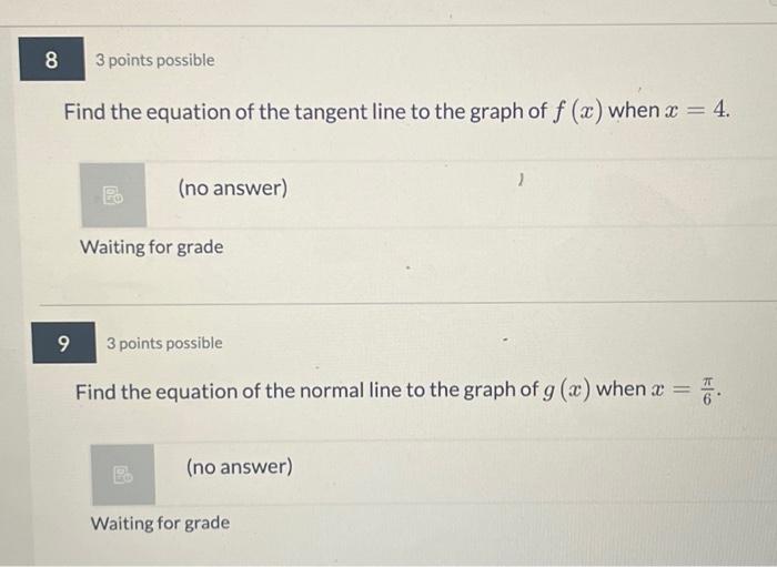 Solved Free Response (No Calculator) Consider the functions | Chegg.com