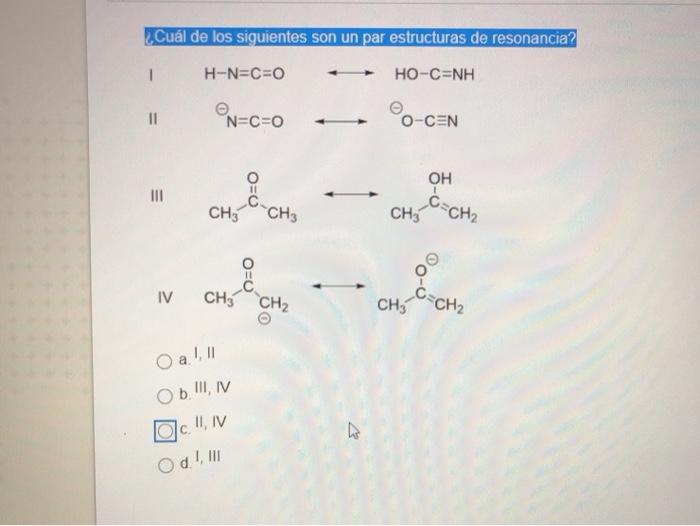 Solved ¿Cuál de los siguientes son un par estructuras de | Chegg.com