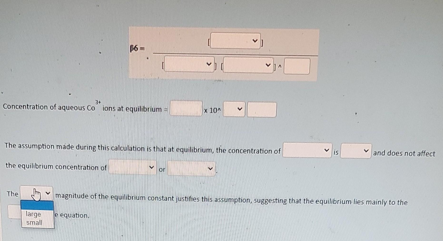 Solved A. Assume that in the reaction of [CO(H2O)6]3+ ions | Chegg.com