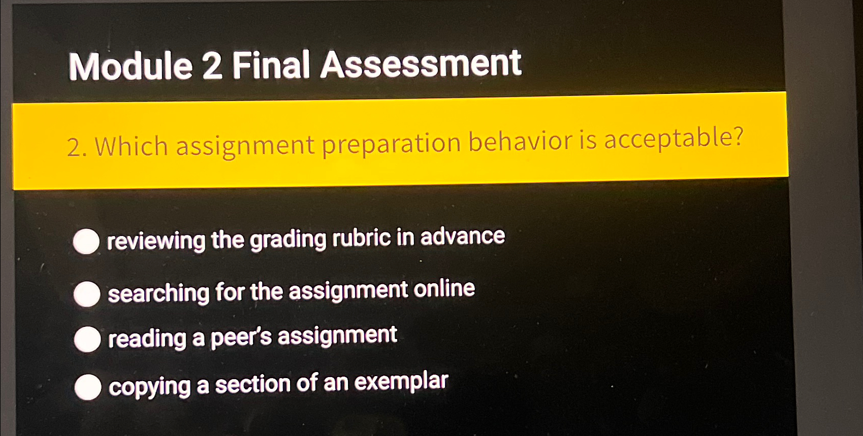 Solved Module 2 ﻿Final Assessment2. ﻿Which assignment | Chegg.com