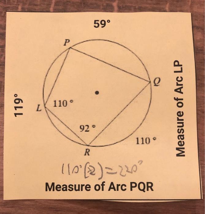 Solved Measure of Arc PQR | Chegg.com
