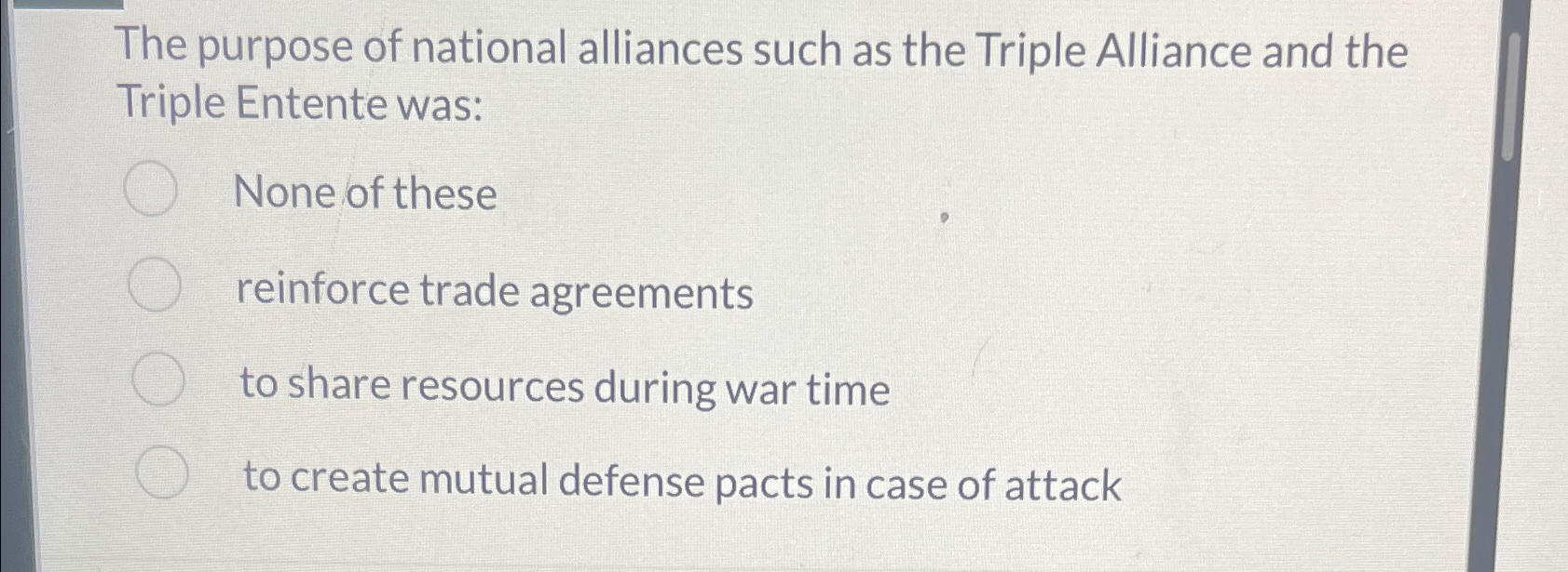 Solved The purpose of national alliances such as the Triple | Chegg.com