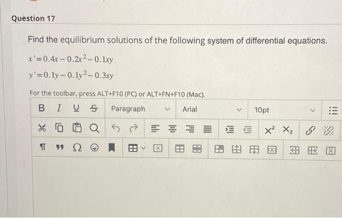 Solved Find the equilibrium solutions of the following | Chegg.com