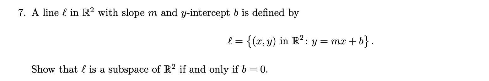 Solved A line l ﻿in R2 ﻿with slope m ﻿and y-intercept b ﻿is | Chegg.com