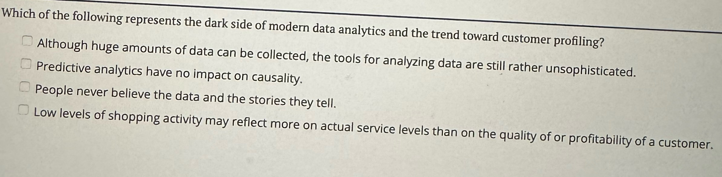 Solved Which of the following represents the dark side of | Chegg.com