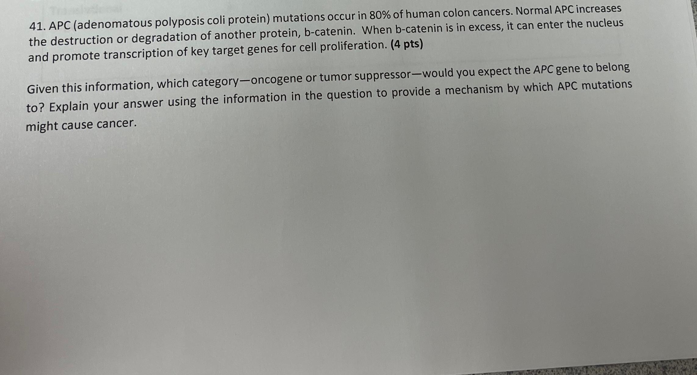 Solved Apc Adenomatous Polyposis Coli Protein ﻿mutations