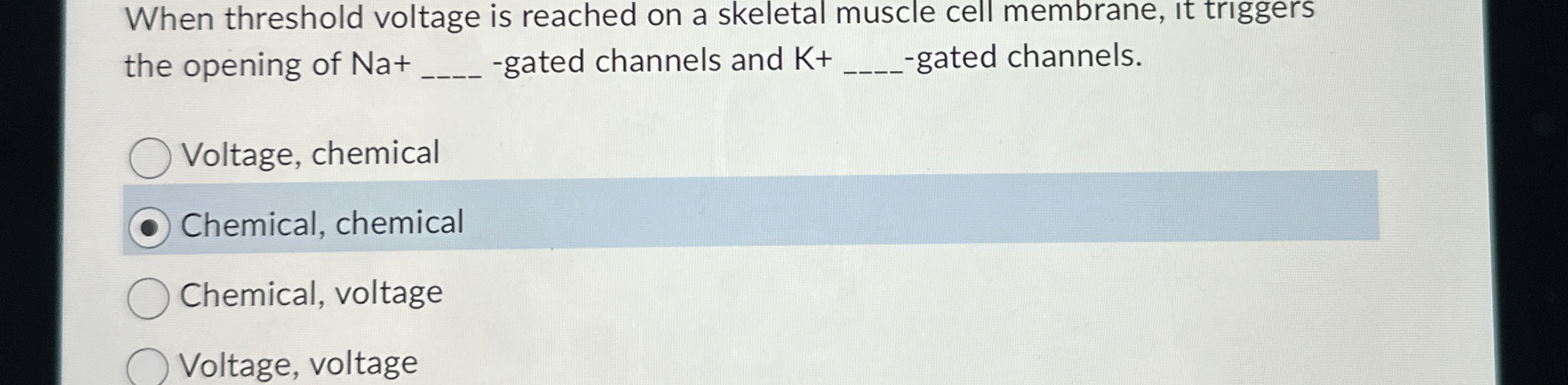 Solved When threshold voltage is reached on a skeletal | Chegg.com
