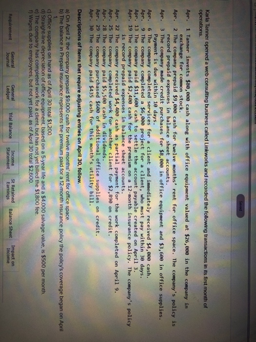 Solved Prepare an income statement for link works for the | Chegg.com