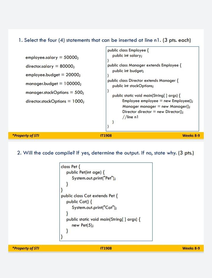 Solved 1. Select the four (4) statements that can be | Chegg.com