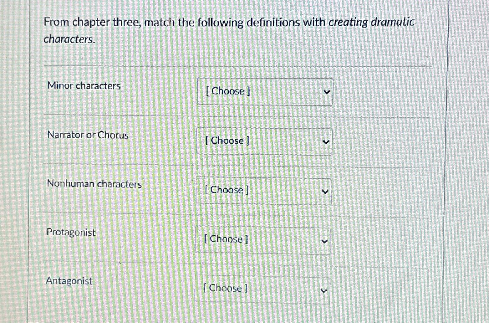 Solved From chapter three, match the following definitions | Chegg.com