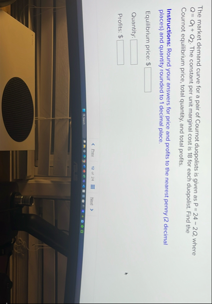 Solved The market demand curve for a pair of Cournot | Chegg.com