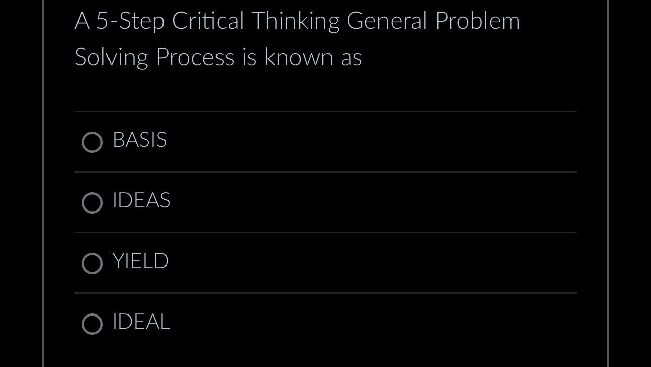 Solved A 5-Step Critical Thinking General Problem Solving | Chegg.com