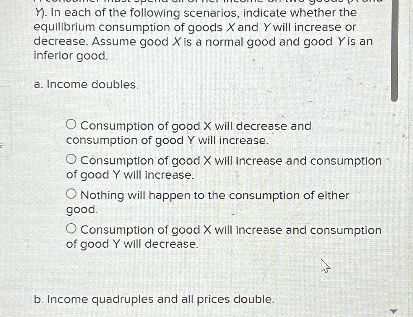 Solved Y). ﻿In each of the following scenarios, indicate | Chegg.com
