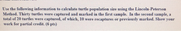 Solved Use the following information to calculate turtle | Chegg.com
