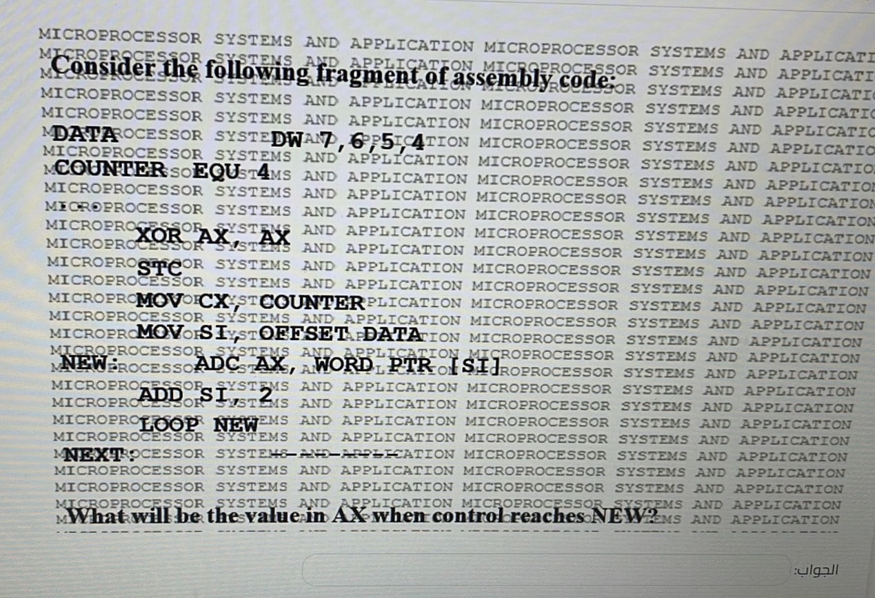Solved MICRORROCESSOR SYSTEMS AND APPLICATION MICRORROCESSOR | Chegg.com