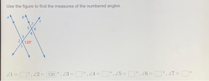 Solved Use the figure to find the measures of the numbered | Chegg.com