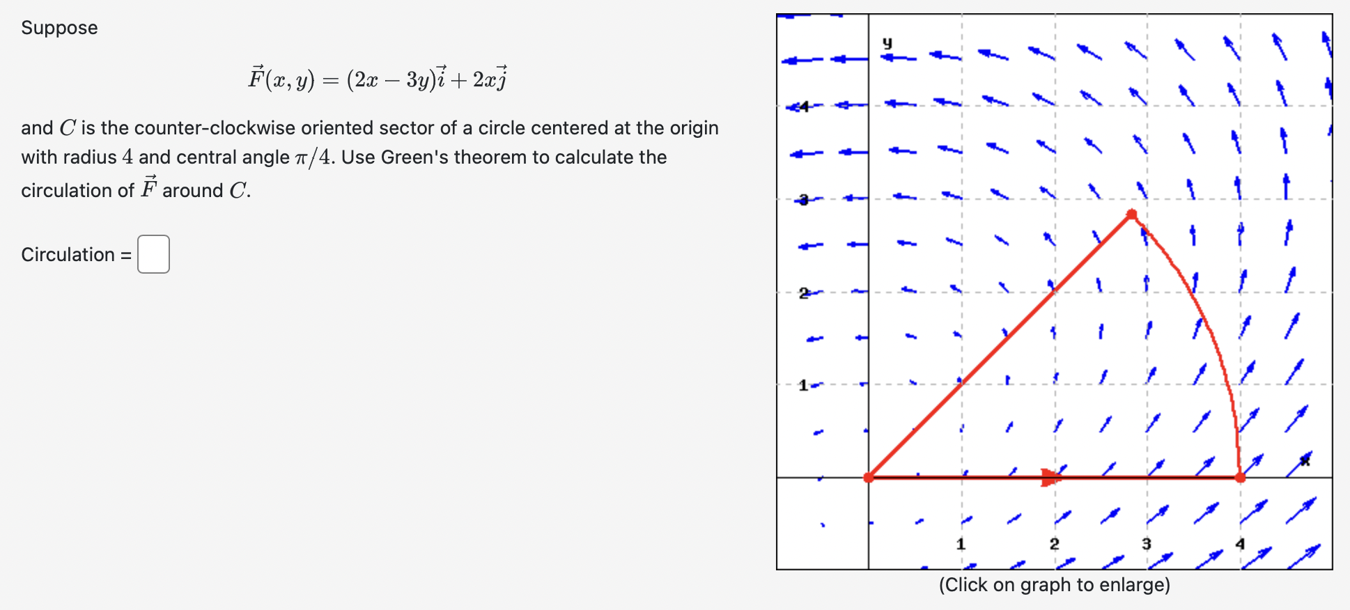 Solved Supposevec(F)(x,y)=(2x-3y)vec(i)+2xvec(j)and C ﻿is | Chegg.com
