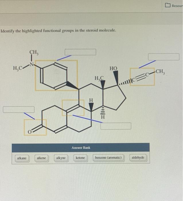 Solved Identify the highlighted functional groups in the | Chegg.com