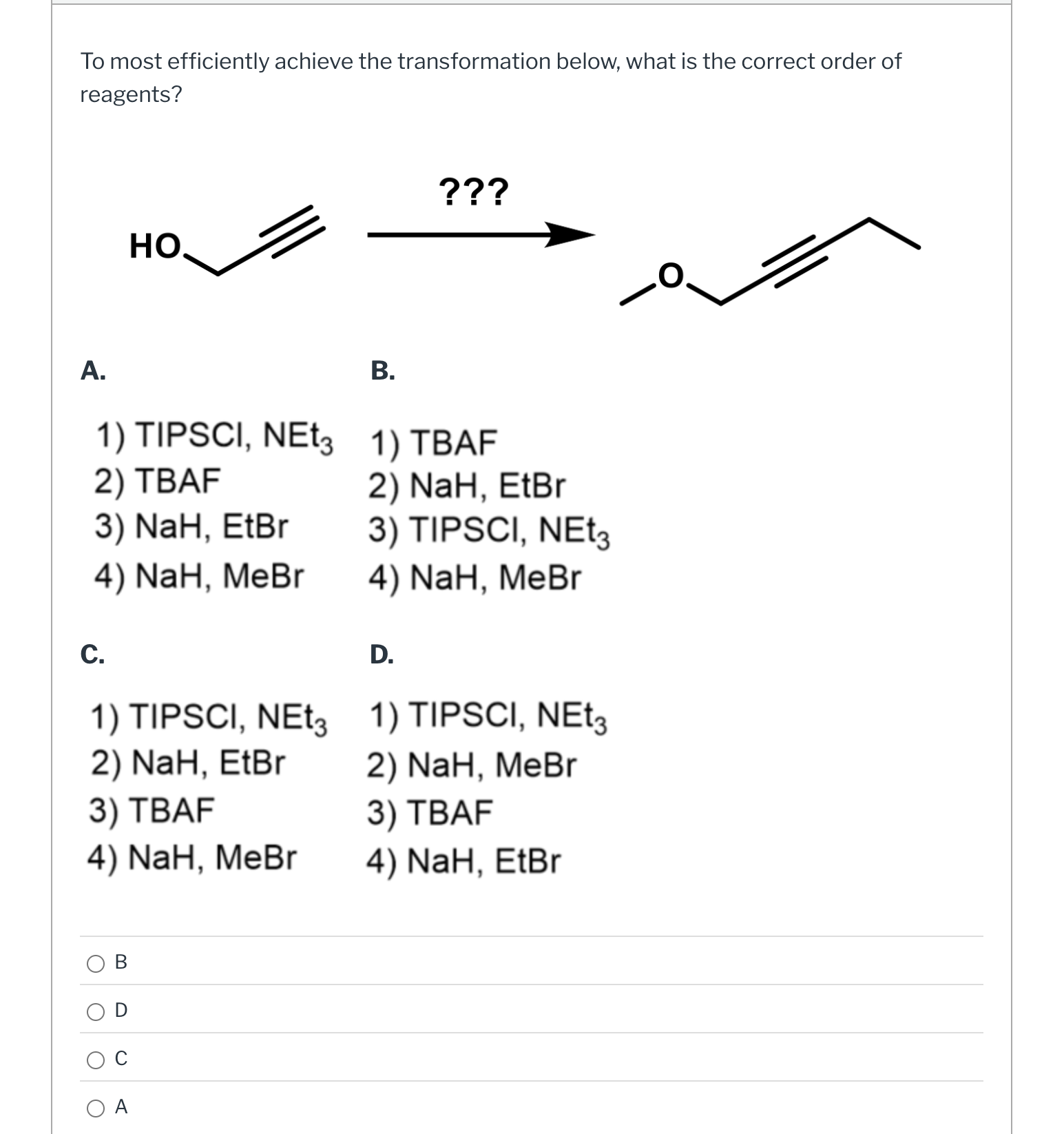 Solved To ﻿most efficiently achieve the transformation | Chegg.com