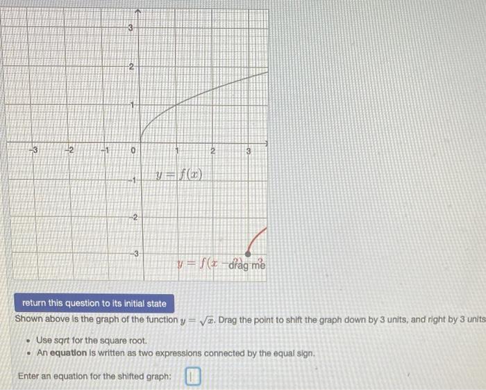 Solved Give an equation for the result of shifting the graph | Chegg.com