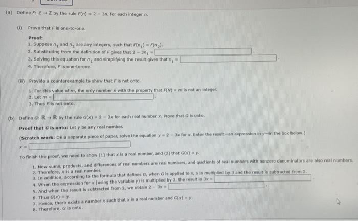 Solved (a) Define F:Z→Z by the rule F(n)=2−3n, for each | Chegg.com