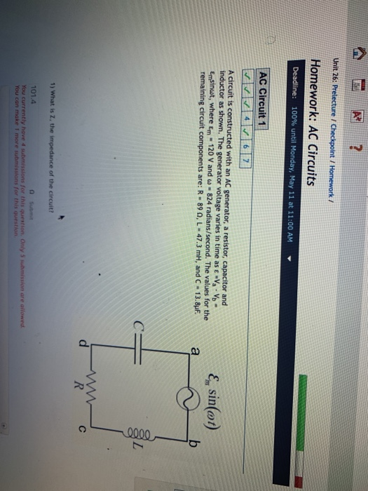 Solved Unit 26: Prelecture / Checkpoint / Homework/ | Chegg.com
