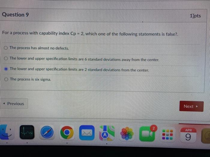 Solved For a process with capability index Cp=2, which one | Chegg.com