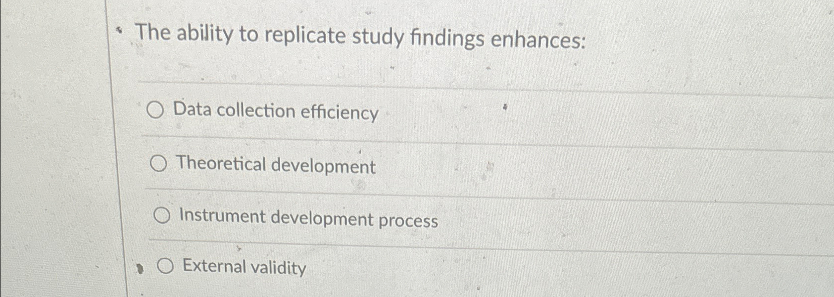 Solved The ability to replicate study findings | Chegg.com