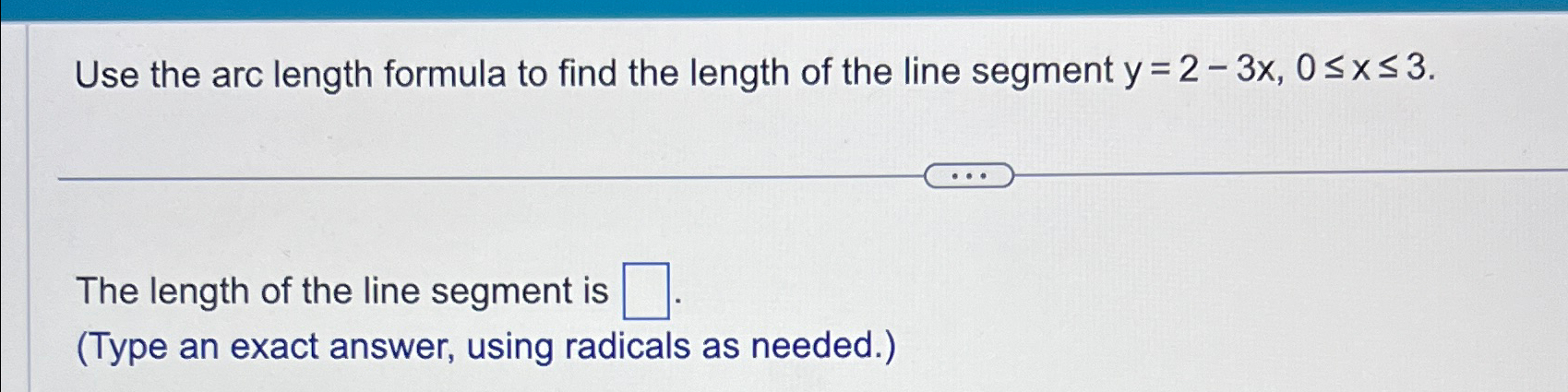 Solved Use the arc length formula to find the length of the | Chegg.com