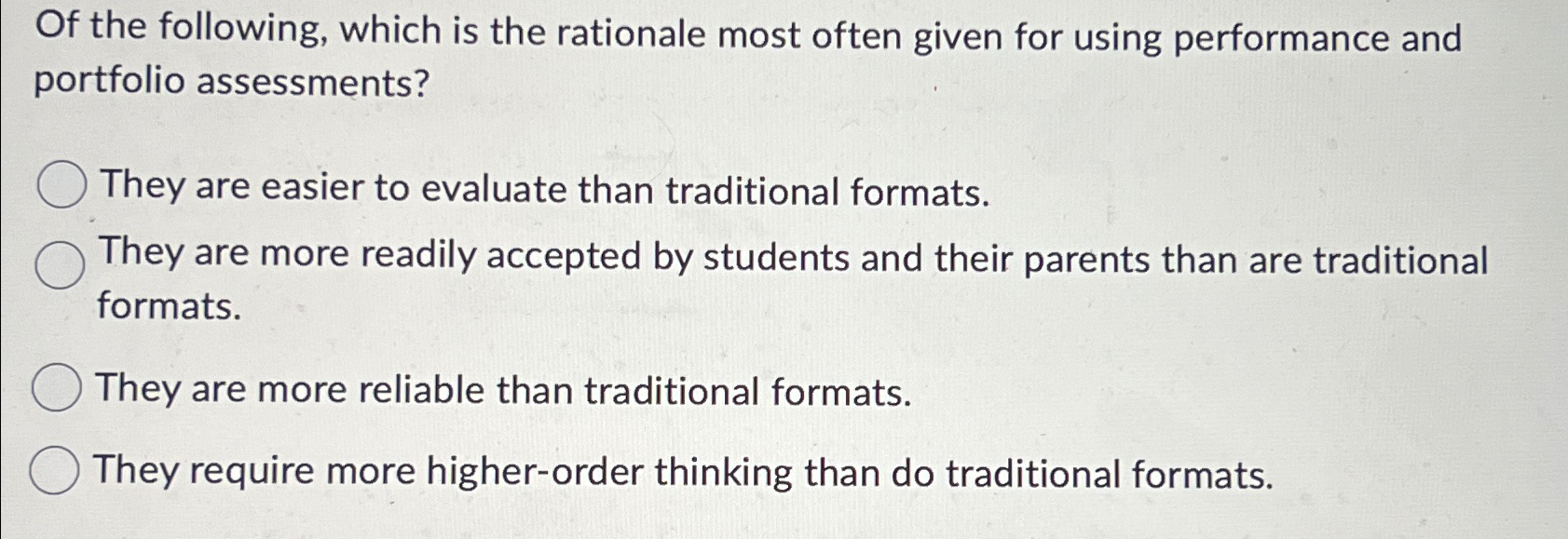 Solved Of the following, which is the rationale most often | Chegg.com