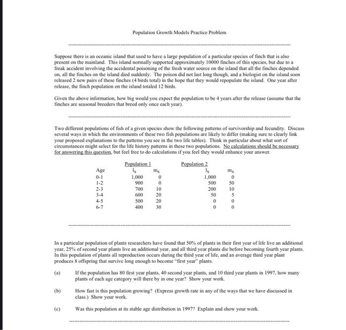 Solved 1. Understand how to construct a life table and be | Chegg.com