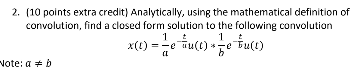 Solved (10 ﻿points extra credit) ﻿Analytically, using the | Chegg.com