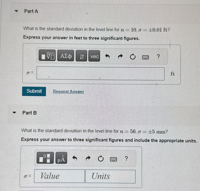Solved What is the standard deviation in the level line for | Chegg.com