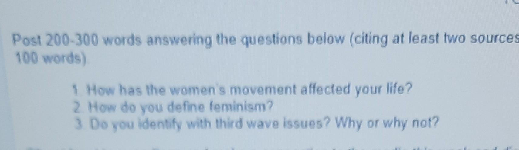 Post 200-300 words answering the questions below | Chegg.com
